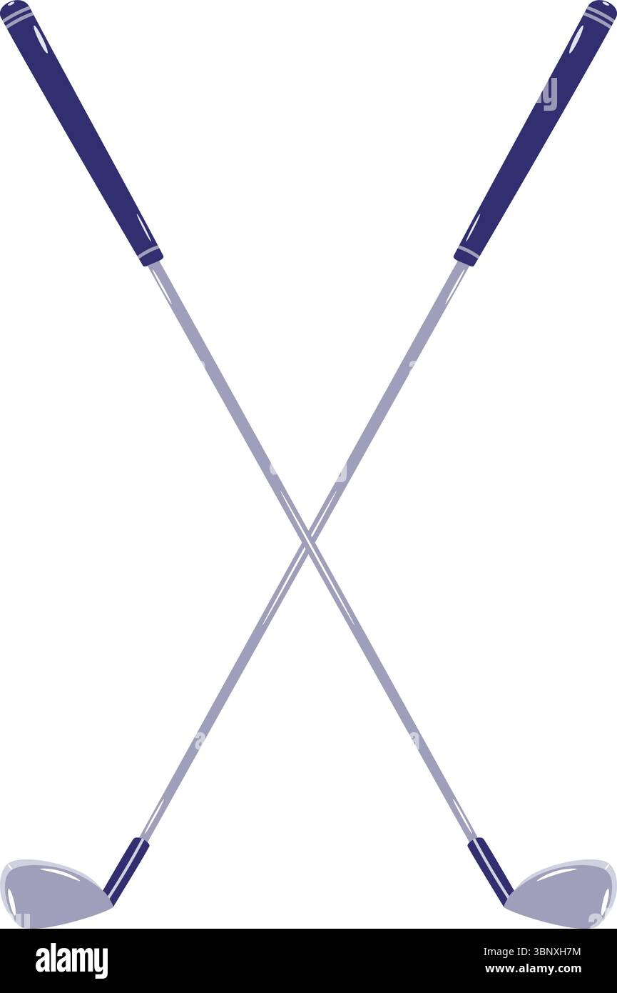 Golf clubs crossed isolated . Vector illustration Stock Vector Image ...
