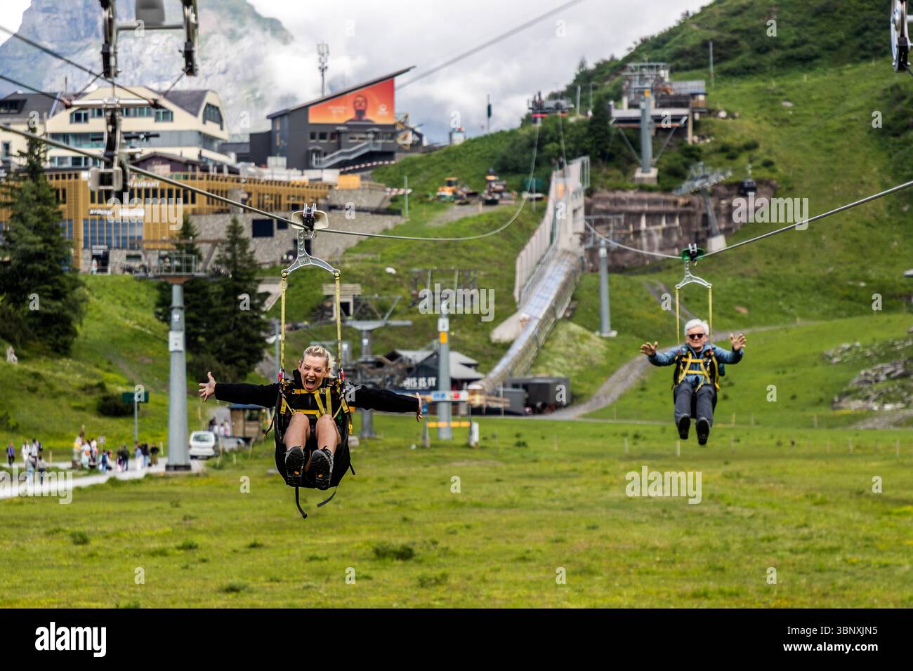 Two people glide along hi-res stock photography and images - Alamy