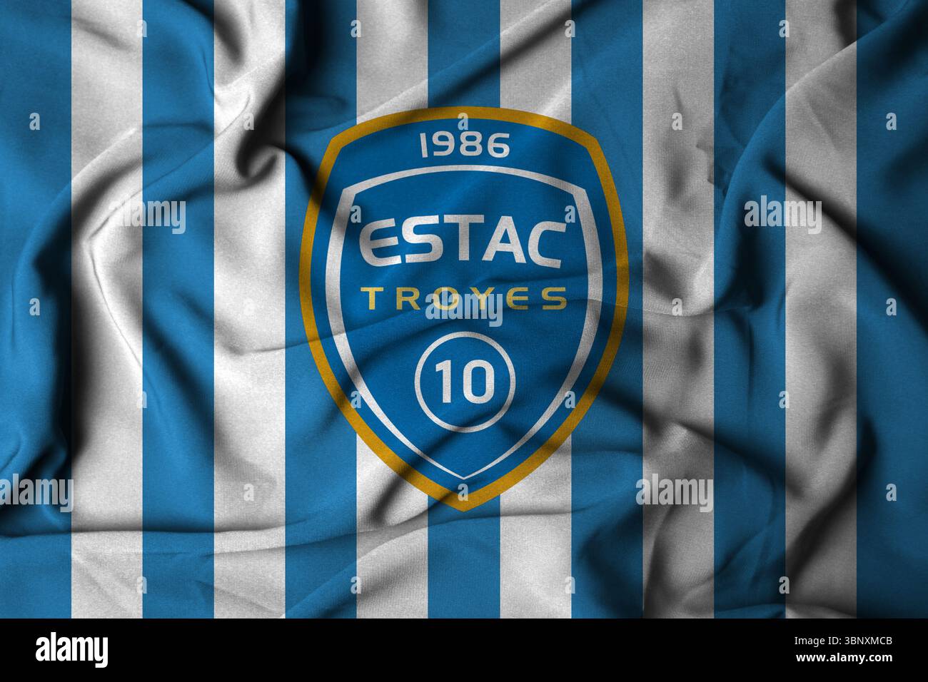 Pringsewu, Lampung; July 05, 2025; Troyes Football Club Flag Logo in ...