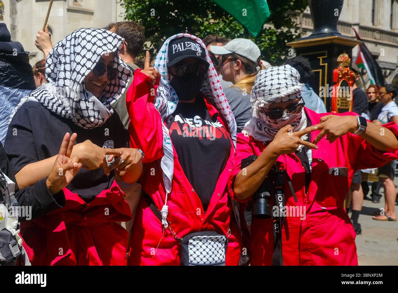 London, UK. 4th July, 2025. Women dress in the red overalls associcated ...