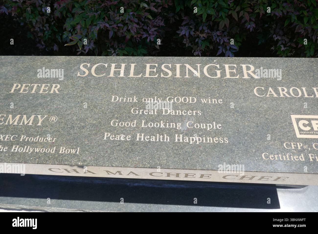 Los Angeles, California, USA 4th July 2025 Producer Peter Schlesinger Bench/Grave at Pierce ...