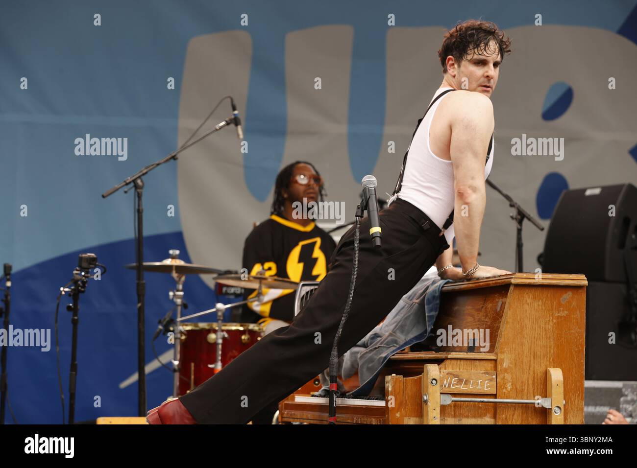 PORTLAND, OR – JULY 4, 2025: Low Cut Connie, led by pianist Adam Weiner ...