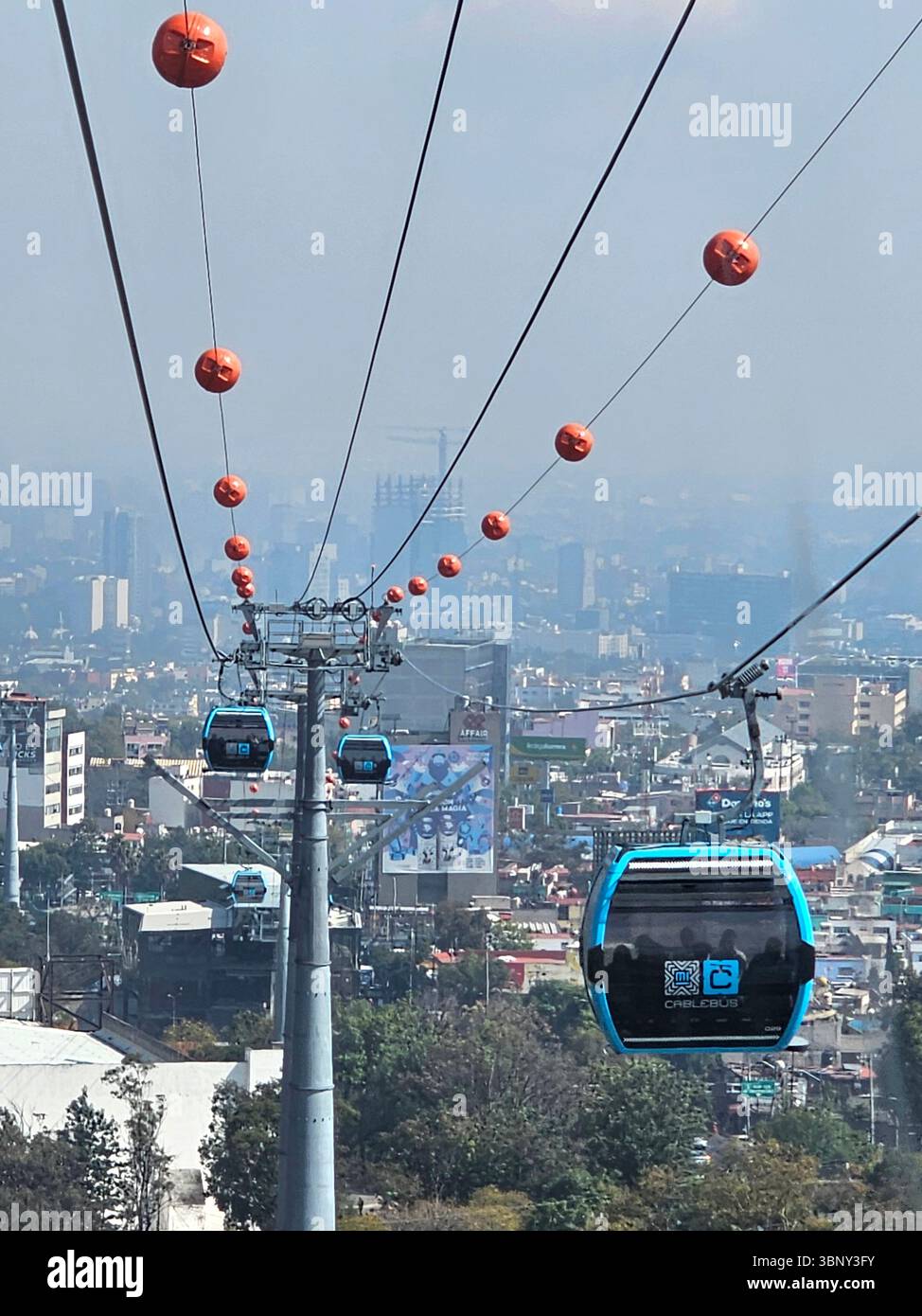 Mexico City, Mexico - Jan 8, 2025: Cablebus Line 3 is a cable car in ...