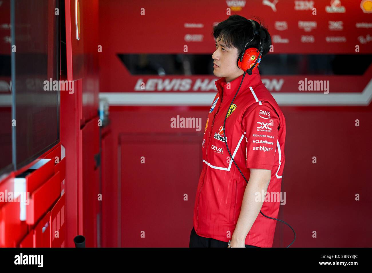 Silverstone, Britain. 4th July, 2025. Ferrari's reserve driver Zhou ...