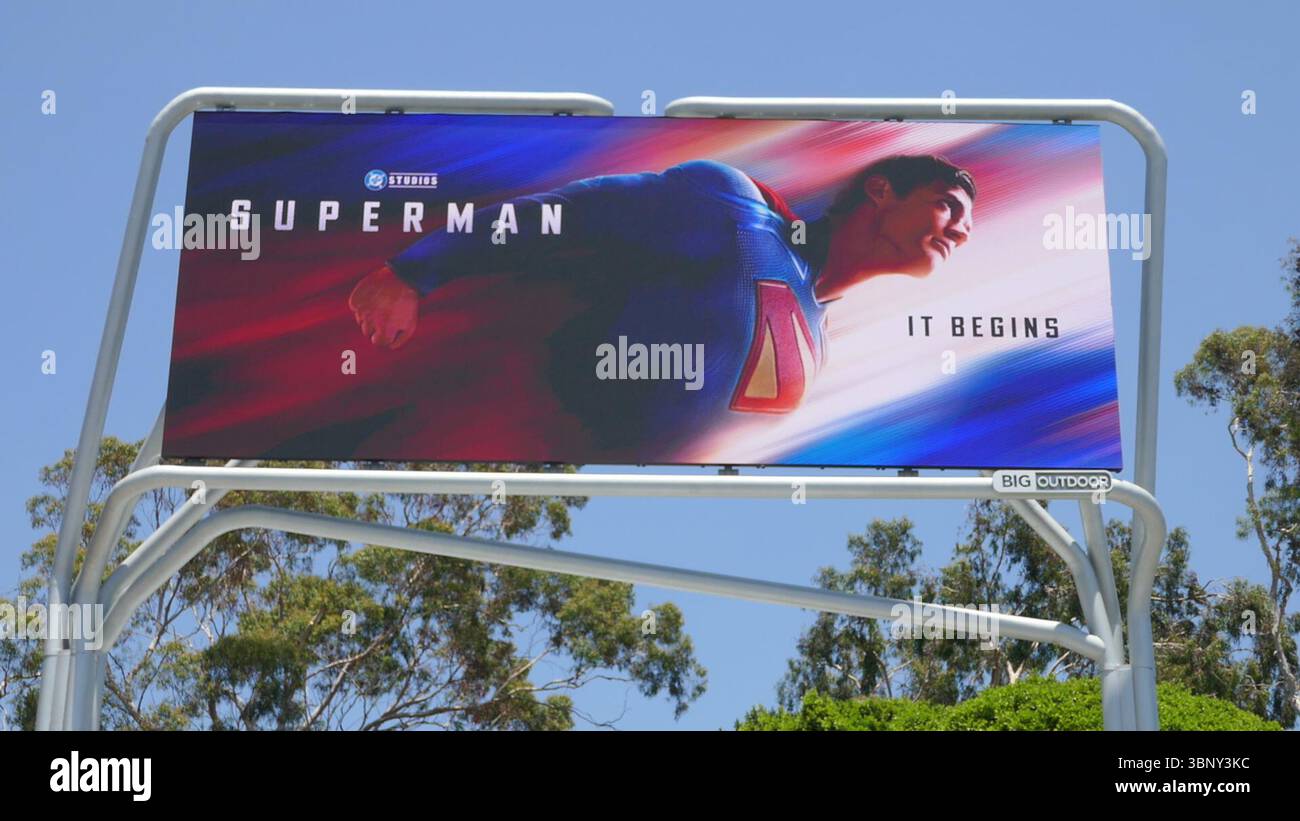 Los Angeles, California, USA 4th July 2025 Superman Billboard on Sunset ...