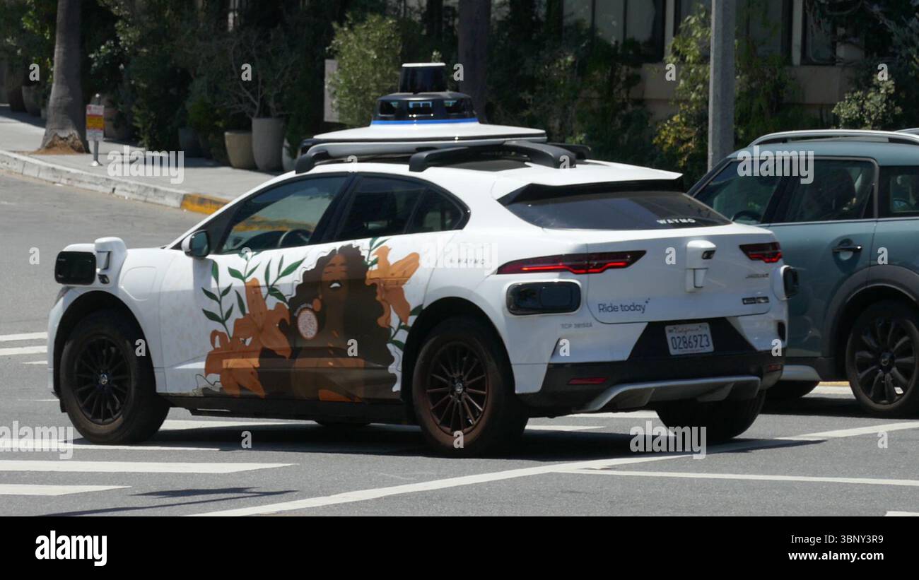Los Angeles, California, USA 4th July 2025 Waymo Driverless Car on ...