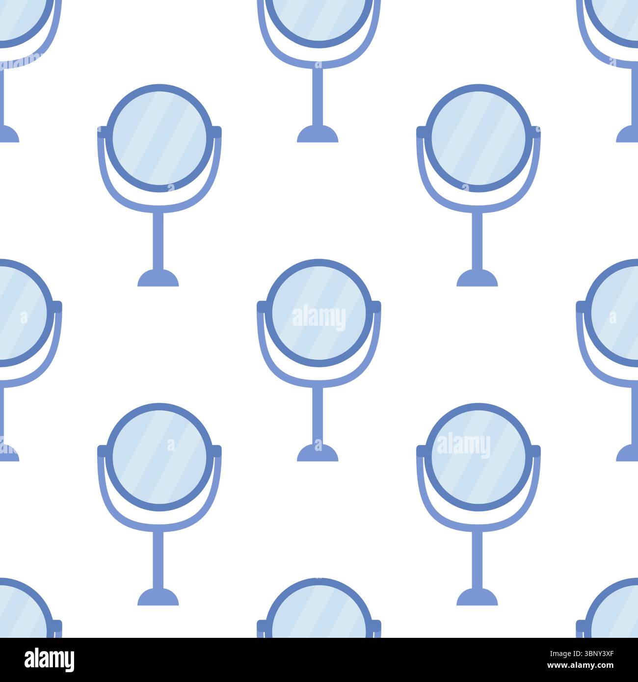 Decorative pattern of blue mirrors on a white background for modern ...