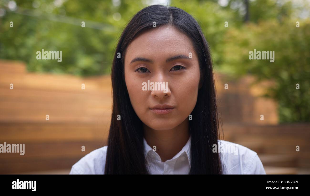 Serious businesswoman Asian Korean Chinese Japanese woman female girl ...