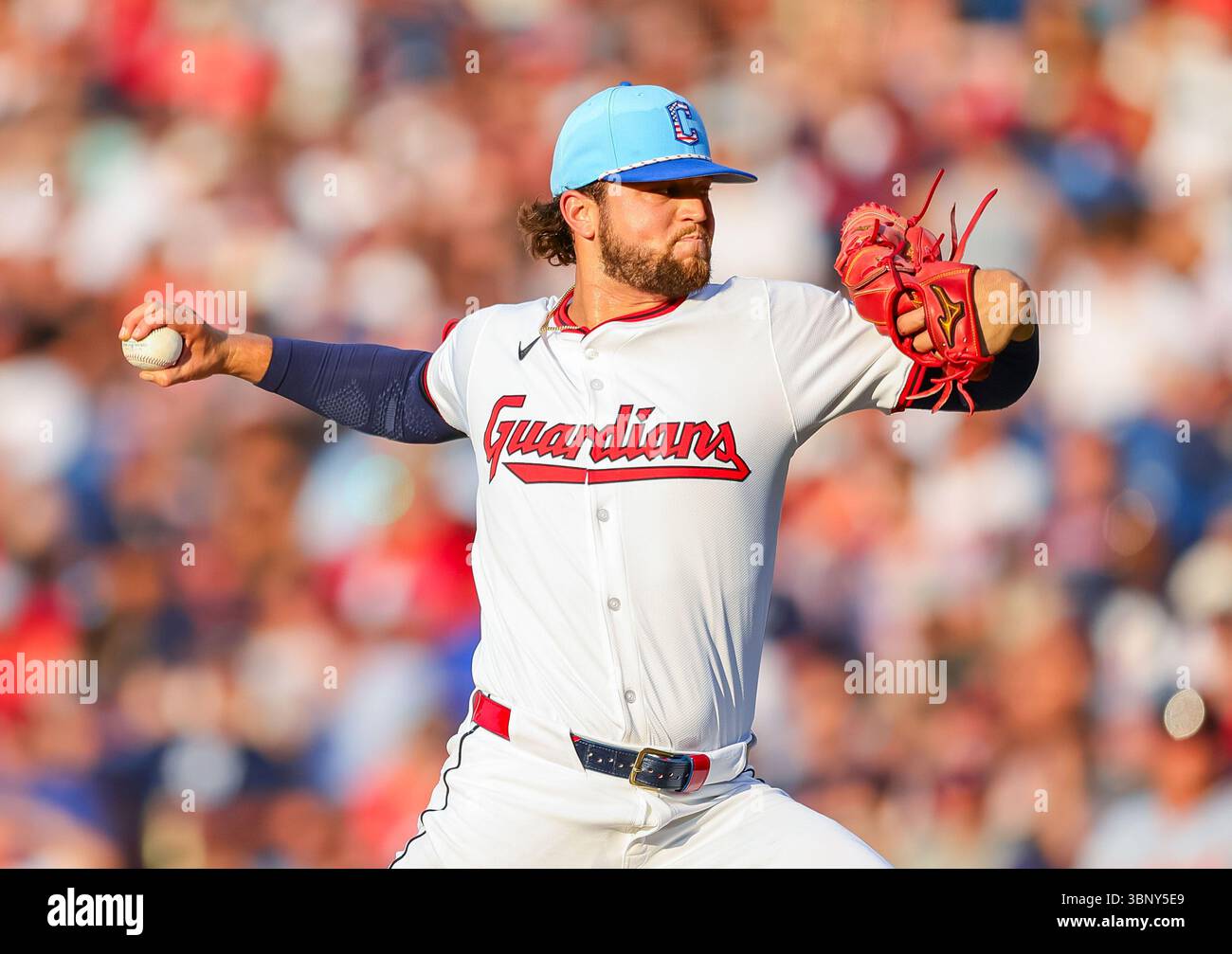 Cleveland, Ohio, USA. 3rd July, 2025. Cleveland Guardians pitcher SLADE ...