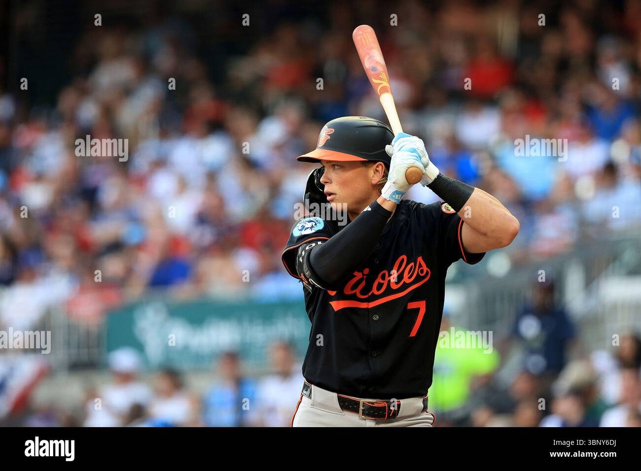 ATLANTA, GA - JULY 04: Jackson Holliday #7 of the Baltimore Orioles ...
