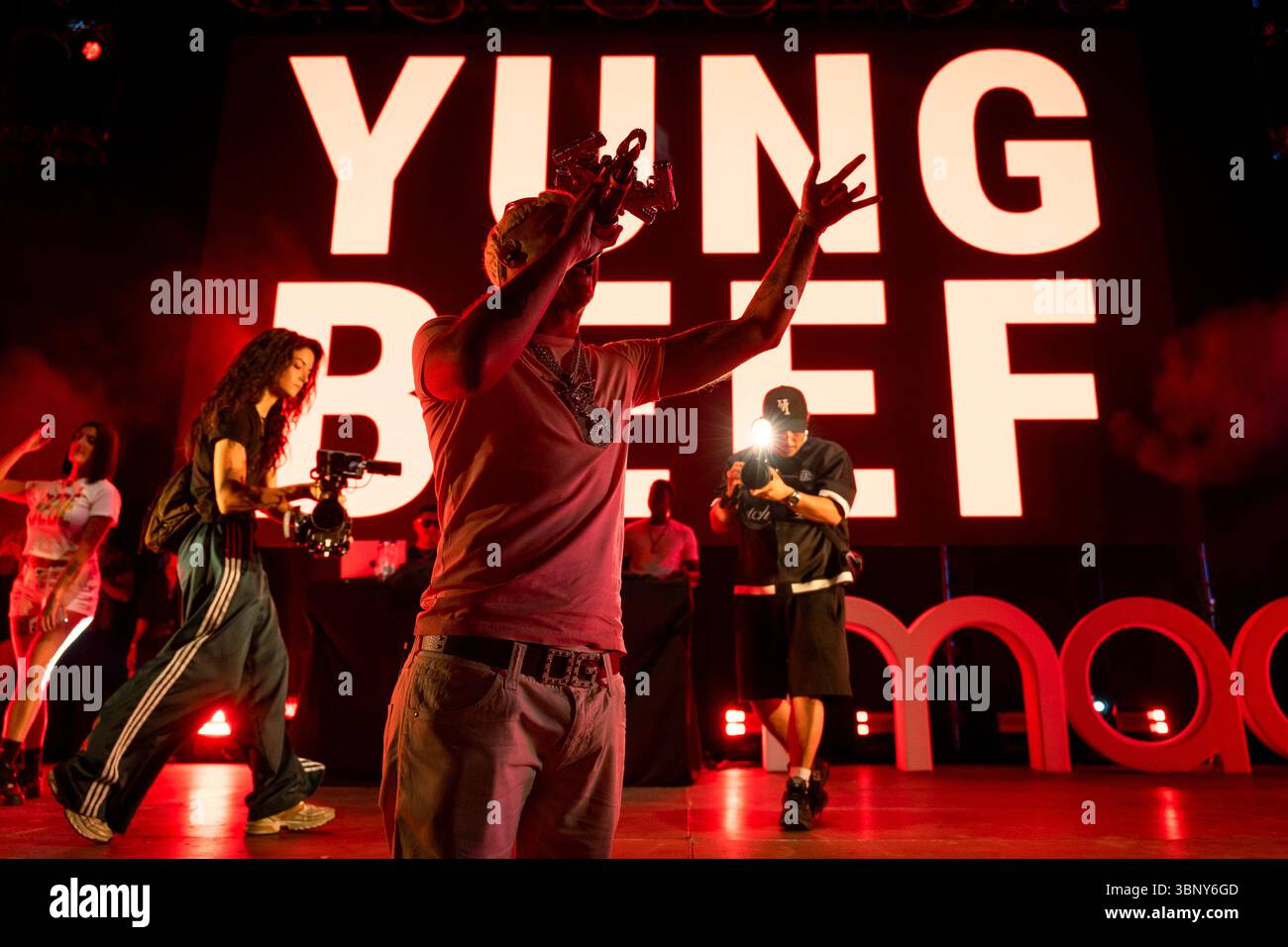 Yung Beef performs during MADO 2025 at Puerta del Sol on July 4, 2025 ...
