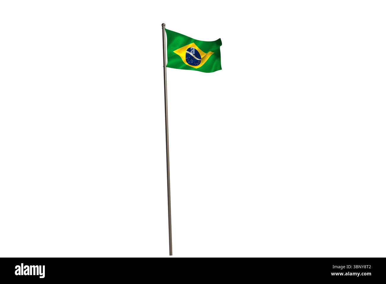 Brazilian flag on white background Stock Photo - Alamy