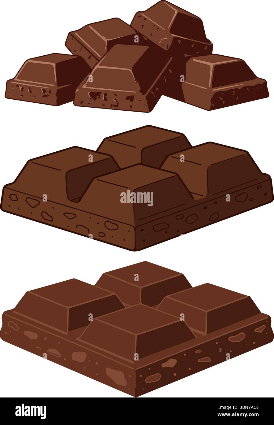 chocolate chunks isolated vector illustration art design Stock Vector ...