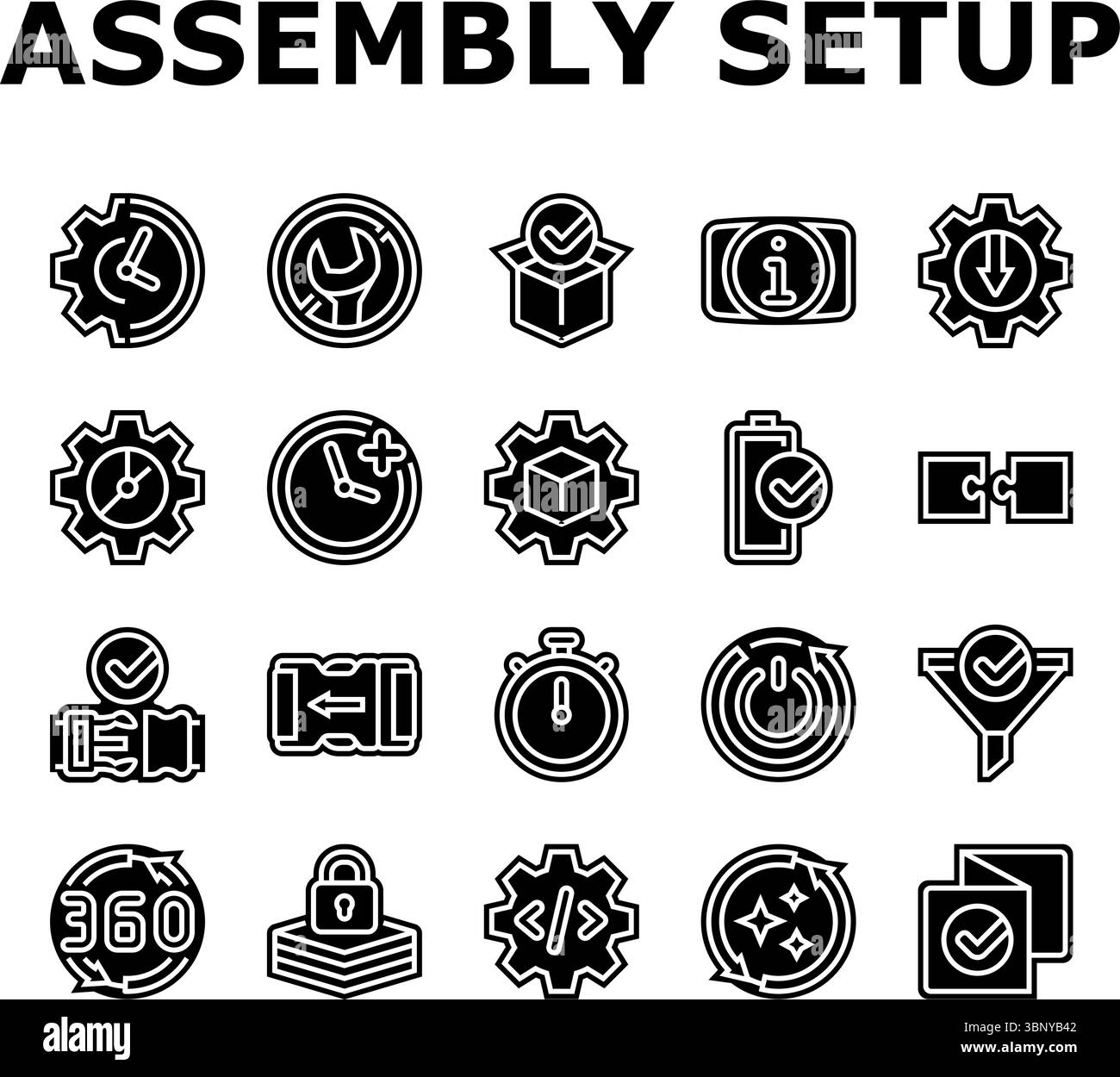 assembly setup product icons set vector Stock Vector Image & Art - Alamy