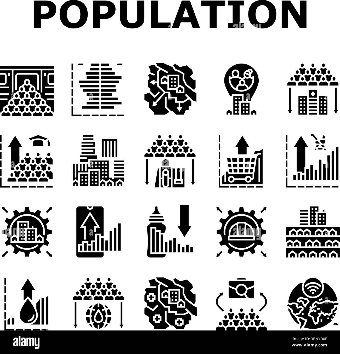 Population growth icons set Stock Vector Images - Alamy