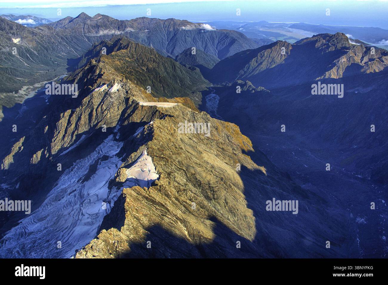 New Zealand, South Island, Mt Cook. Summit, snow, mountain, Aoraki, New ...
