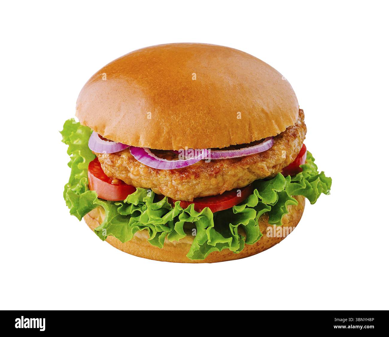 Chicken cheese burger on Cut Out Stock Images & Pictures - Alamy