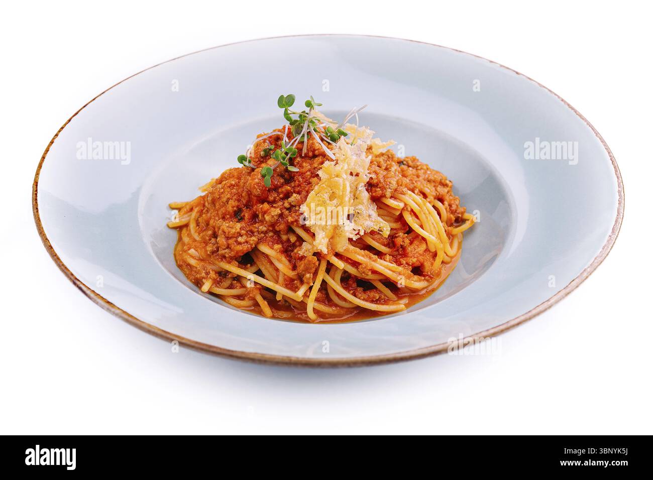 food still-life, Spaghetti bolognese with parmesan cheese and tomatoes ...