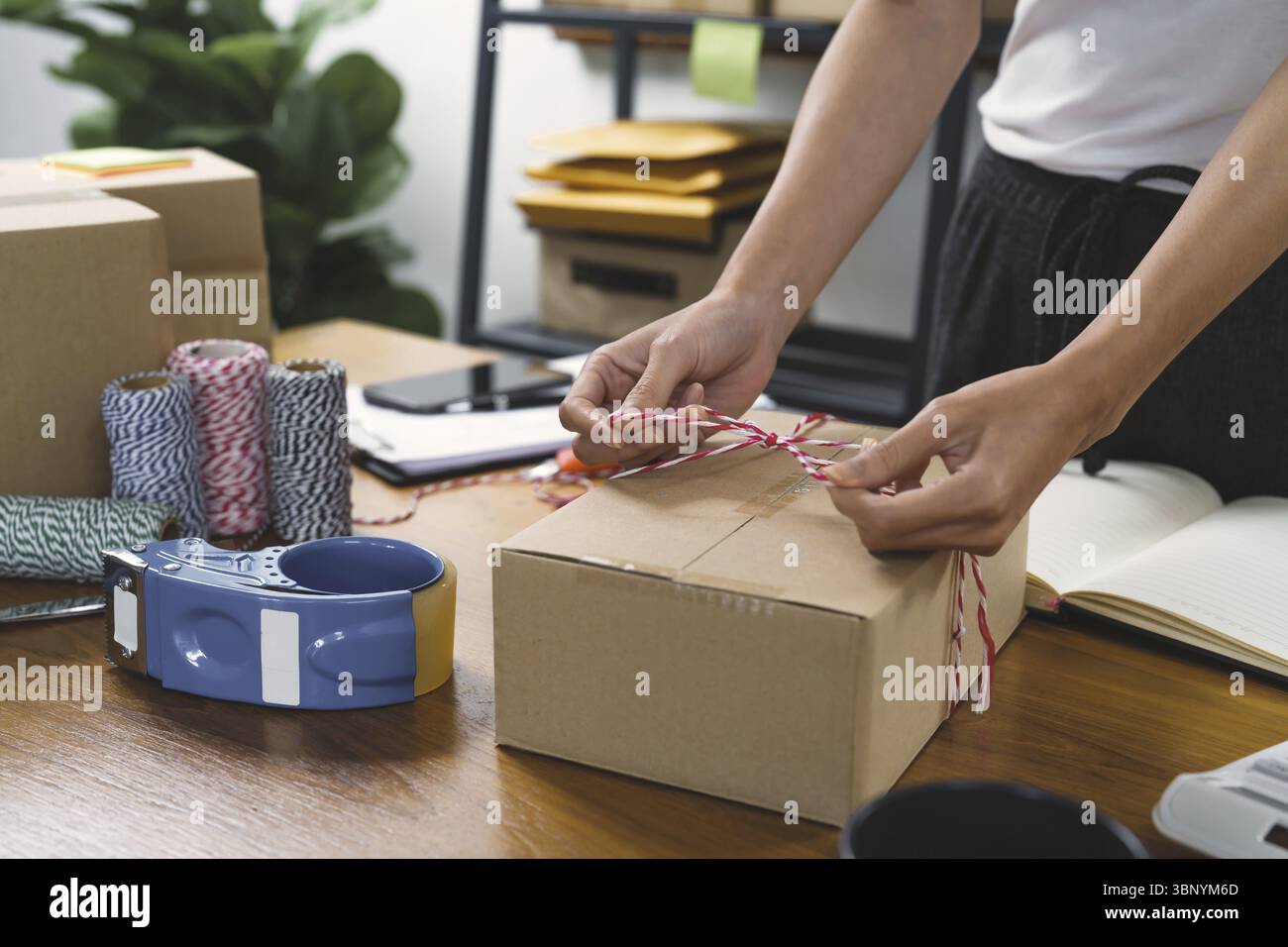 Female preparing cardboard transport hi-res stock photography and ...