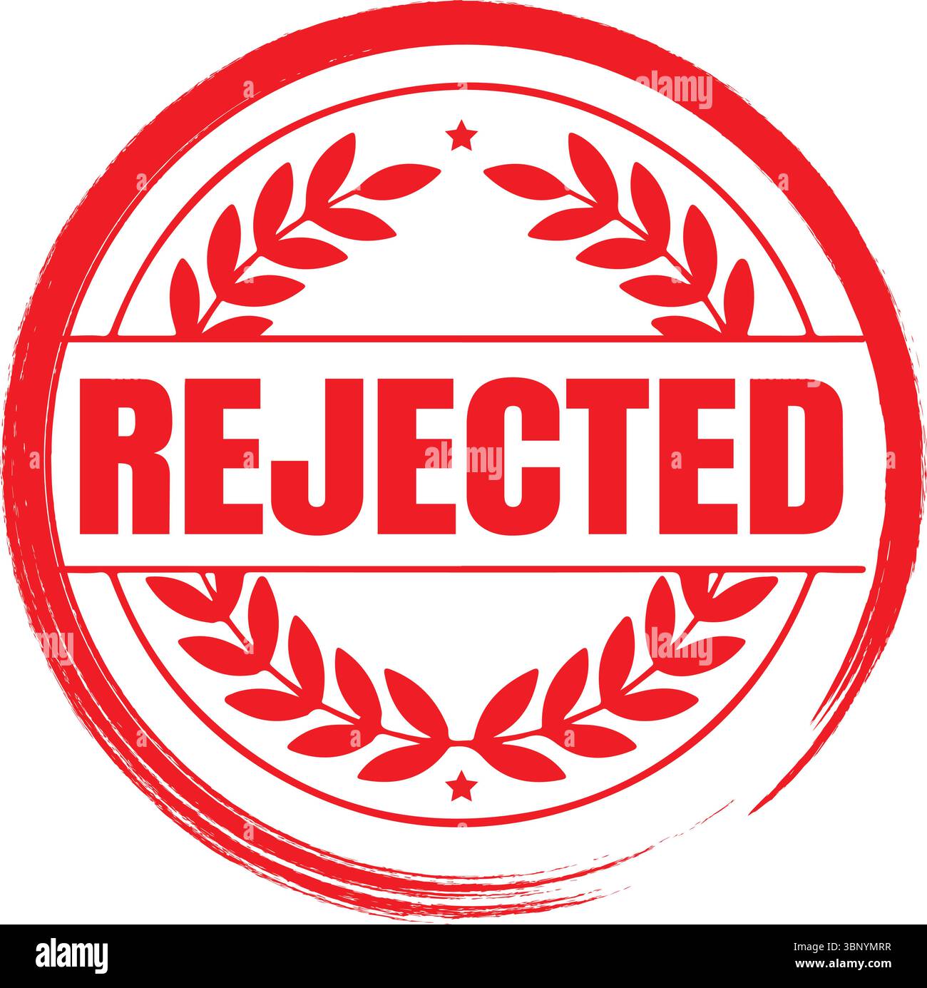 Rejected Stamp Logo Vector – Round Red Rubber Seal with Grunge Texture ...