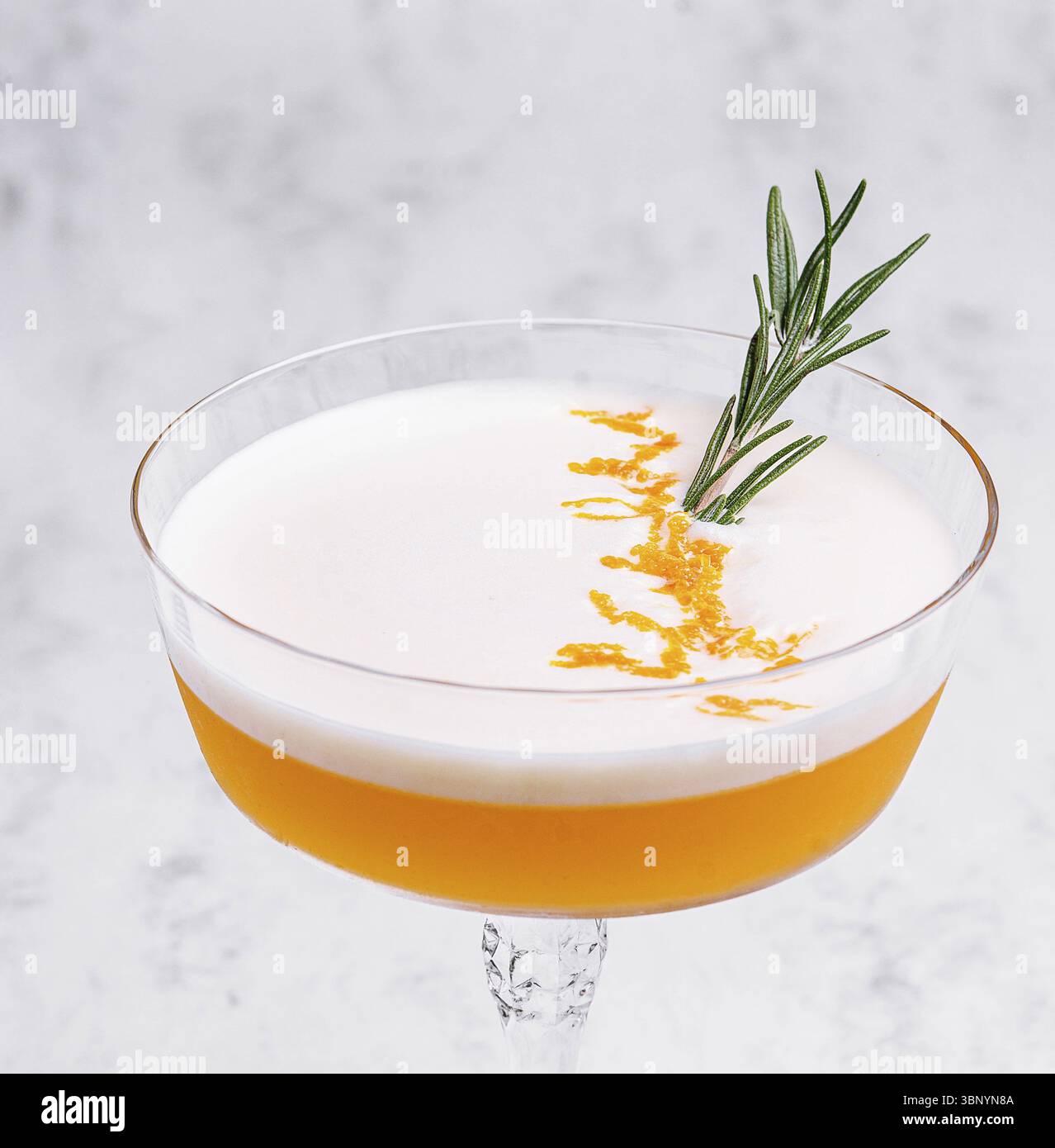 food still-life, Refreshing cocktail decorated with sprig of rosemary ...