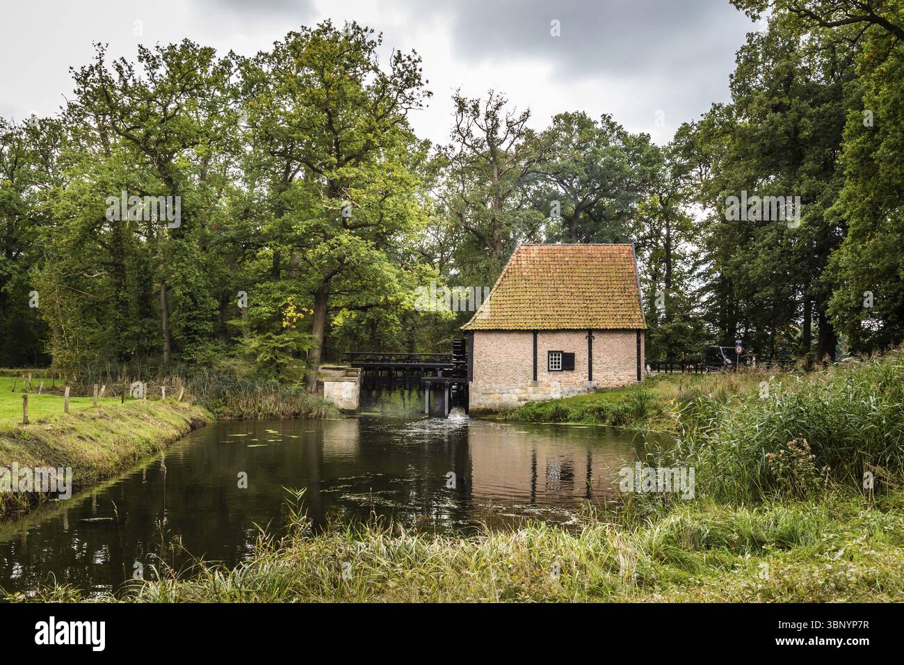 A fully restored water mill on estate Twinkel in Delden the Netherlands ...