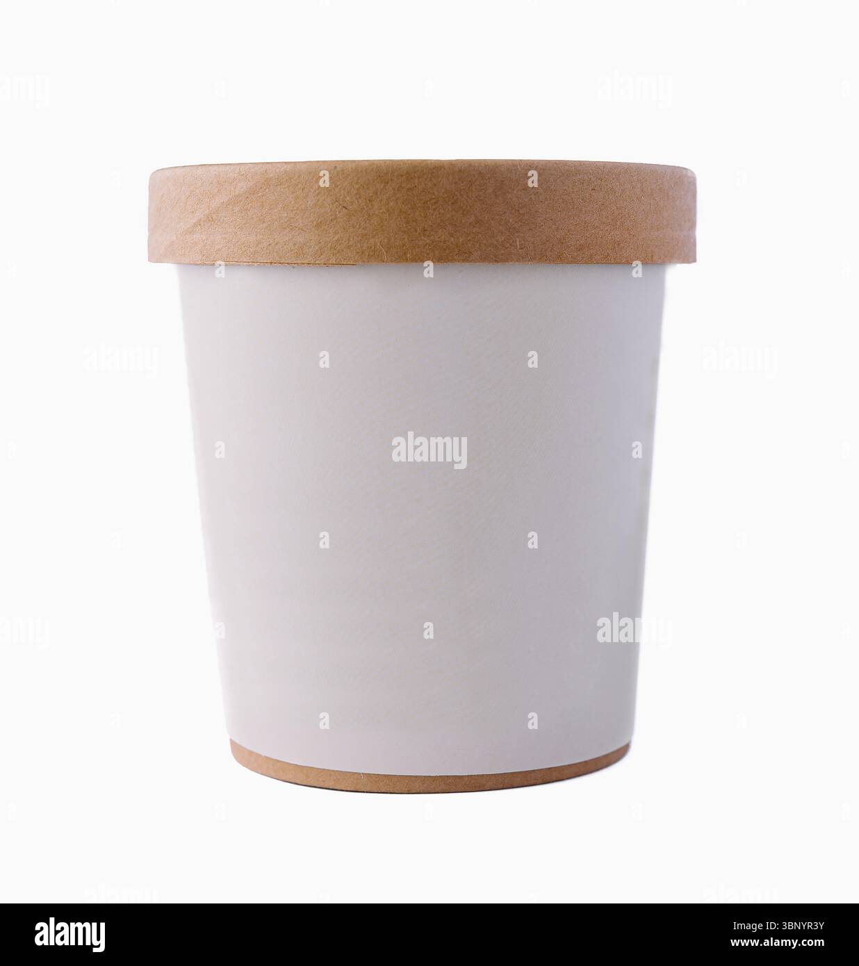 food still-life, Ice Cream in paper cup on White Background Stock Photo ...