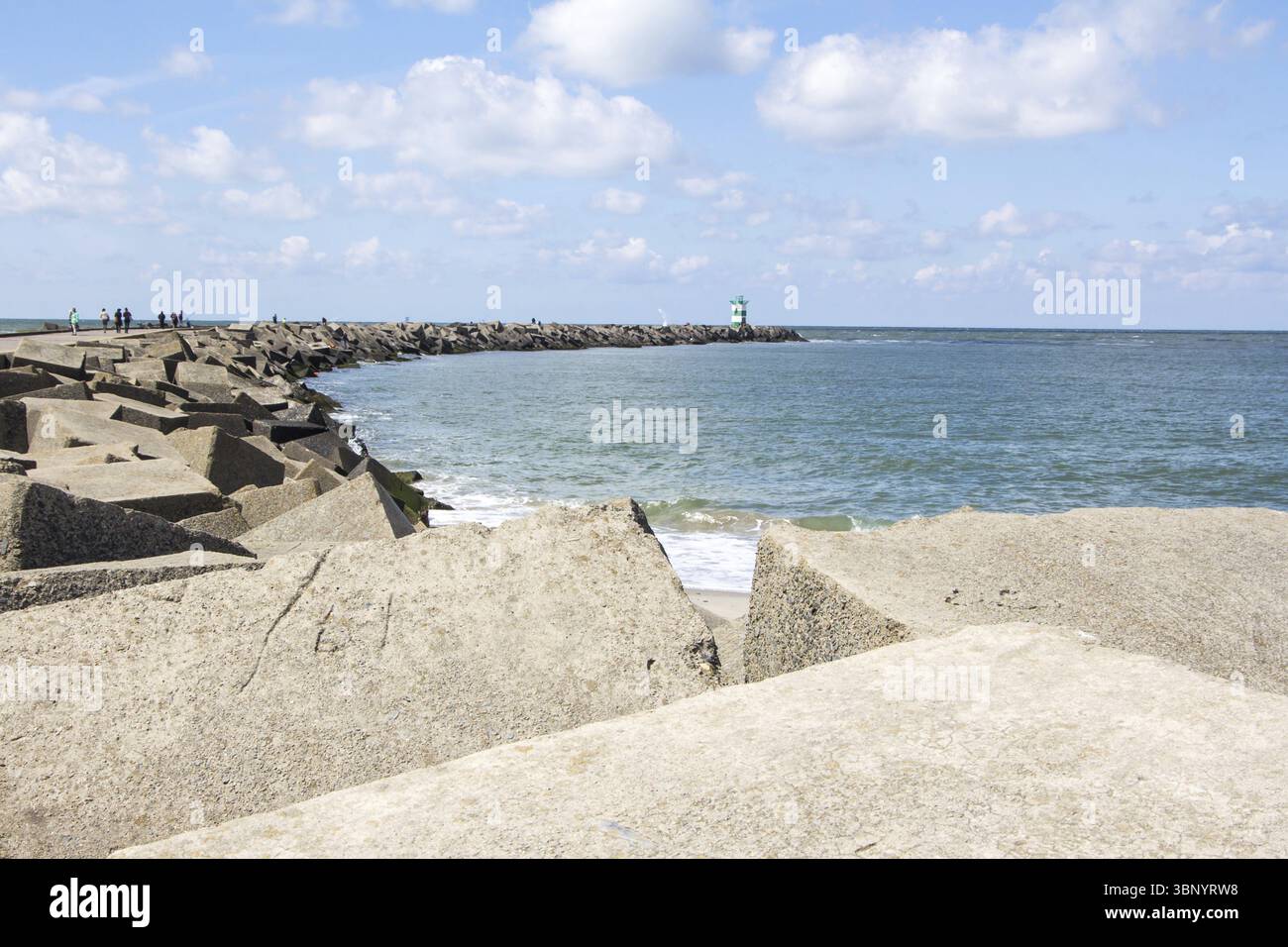 Dutch Sea shore dike reinforced with square blocks Stock Photo - Alamy