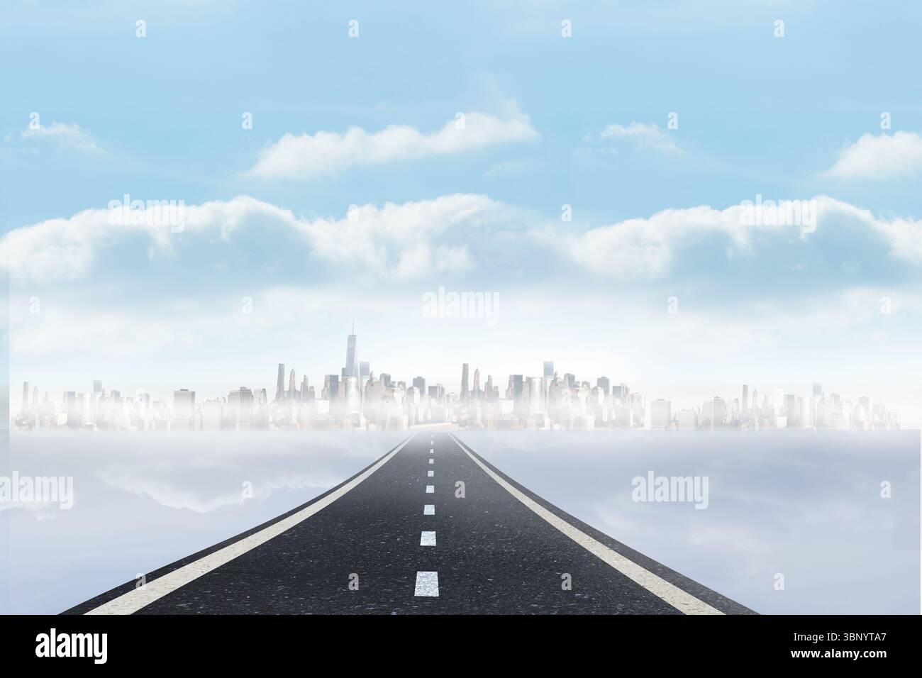Long road under clear hi-res stock photography and images - Alamy