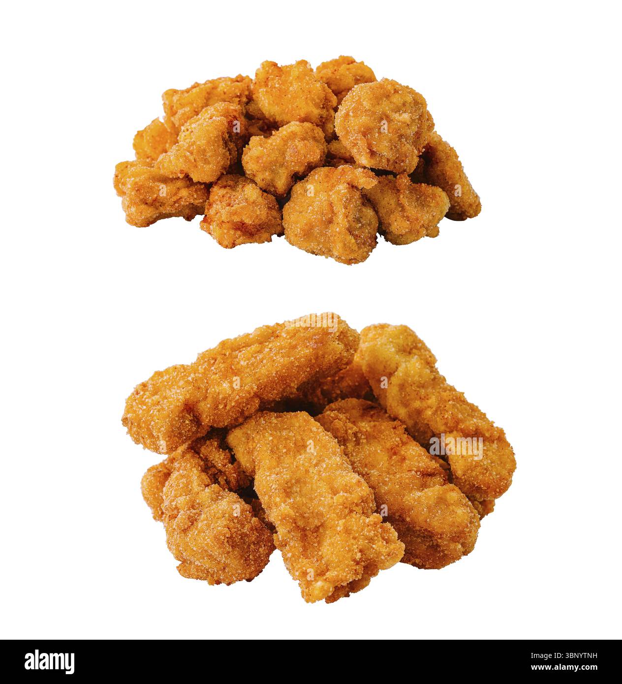 Different types of chicken nuggets isolated on white Stock Photo - Alamy