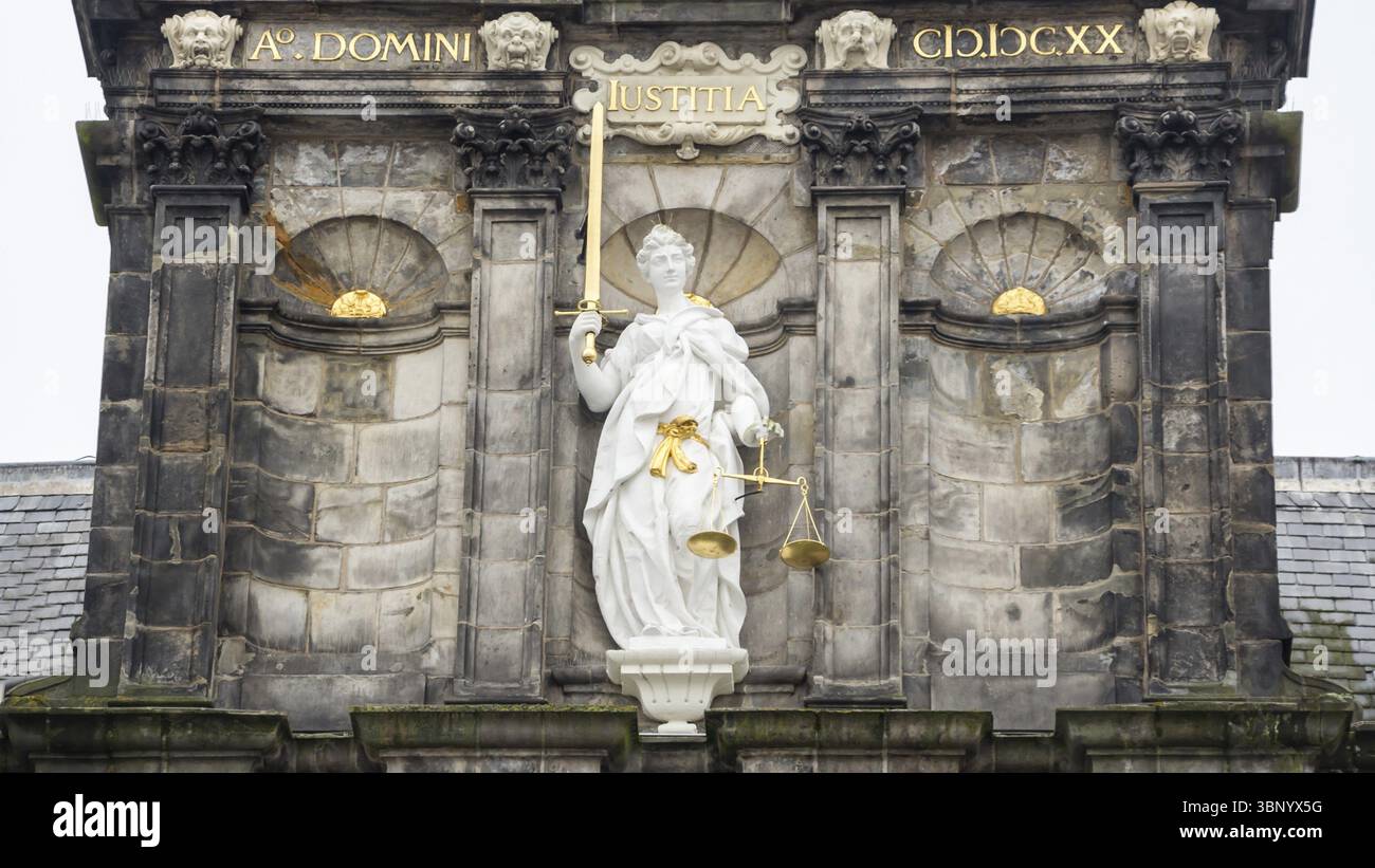 Lady of justice statue in Delft in the Nethelnds Stock Photo - Alamy