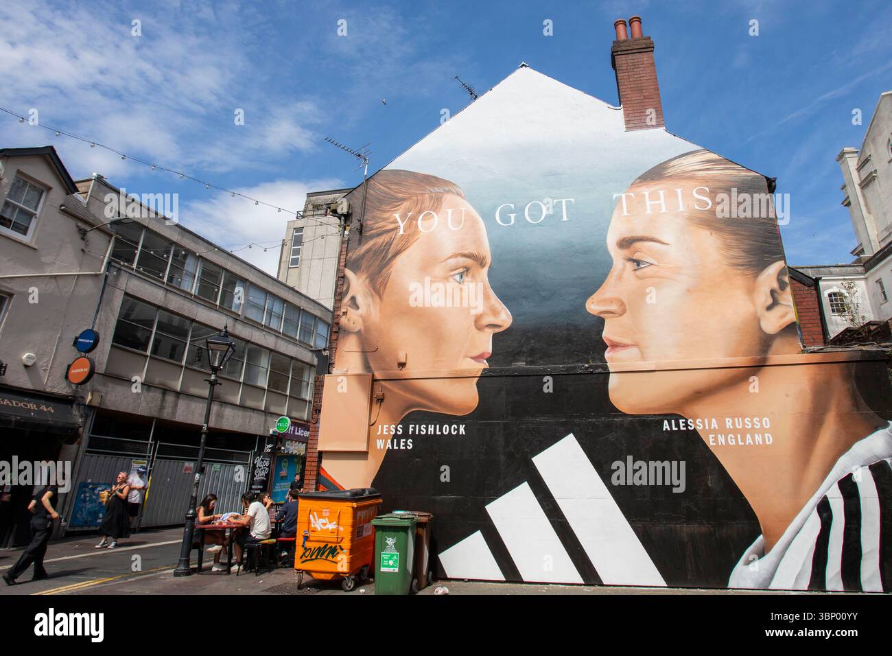 Cardiff, Wales, UK. 4th July, 2025. An Adidas mural in Cardiff City ...