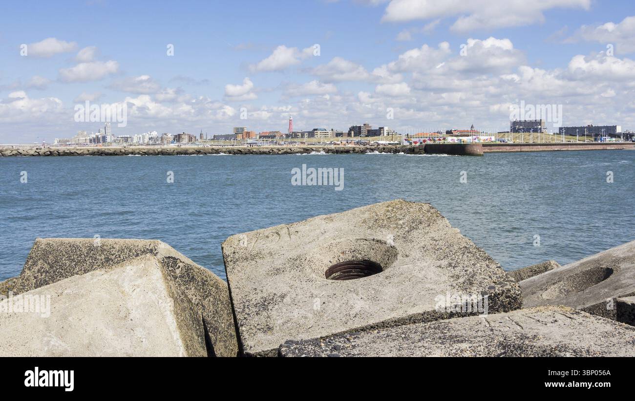 Dutch Sea shore dike reinforced with square blocks Stock Photo - Alamy