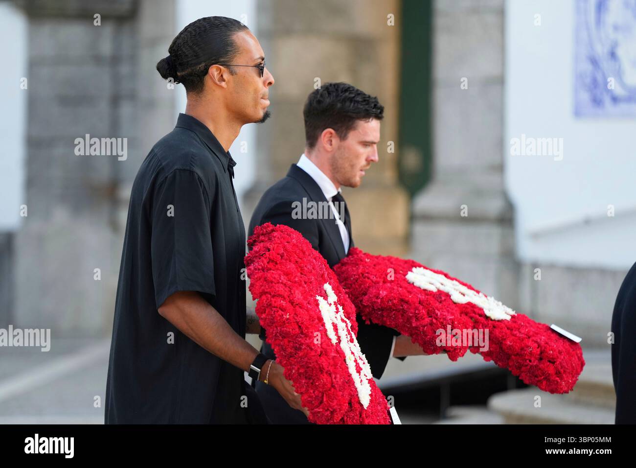 Dutch player Virgil Van Dijk, captain of Liverpool, walks to the church ...