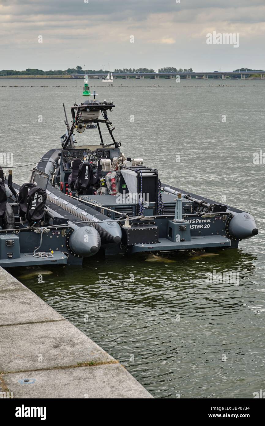 June 30, 2025 – Stralsund, Germany: Two Seebataillon rigid inflatable ...