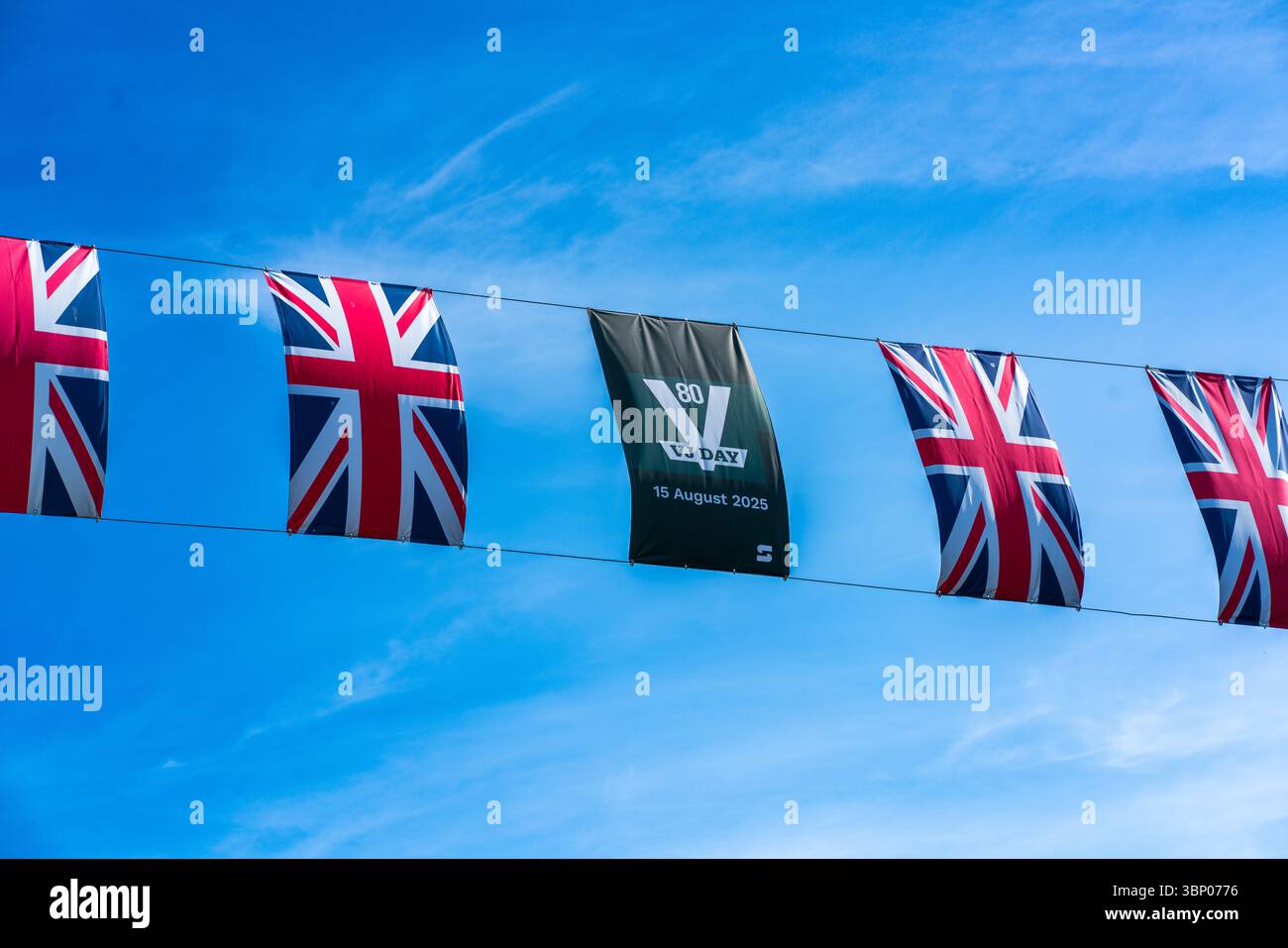 Flags commemorating 80 years since VJ day Stock Photo - Alamy