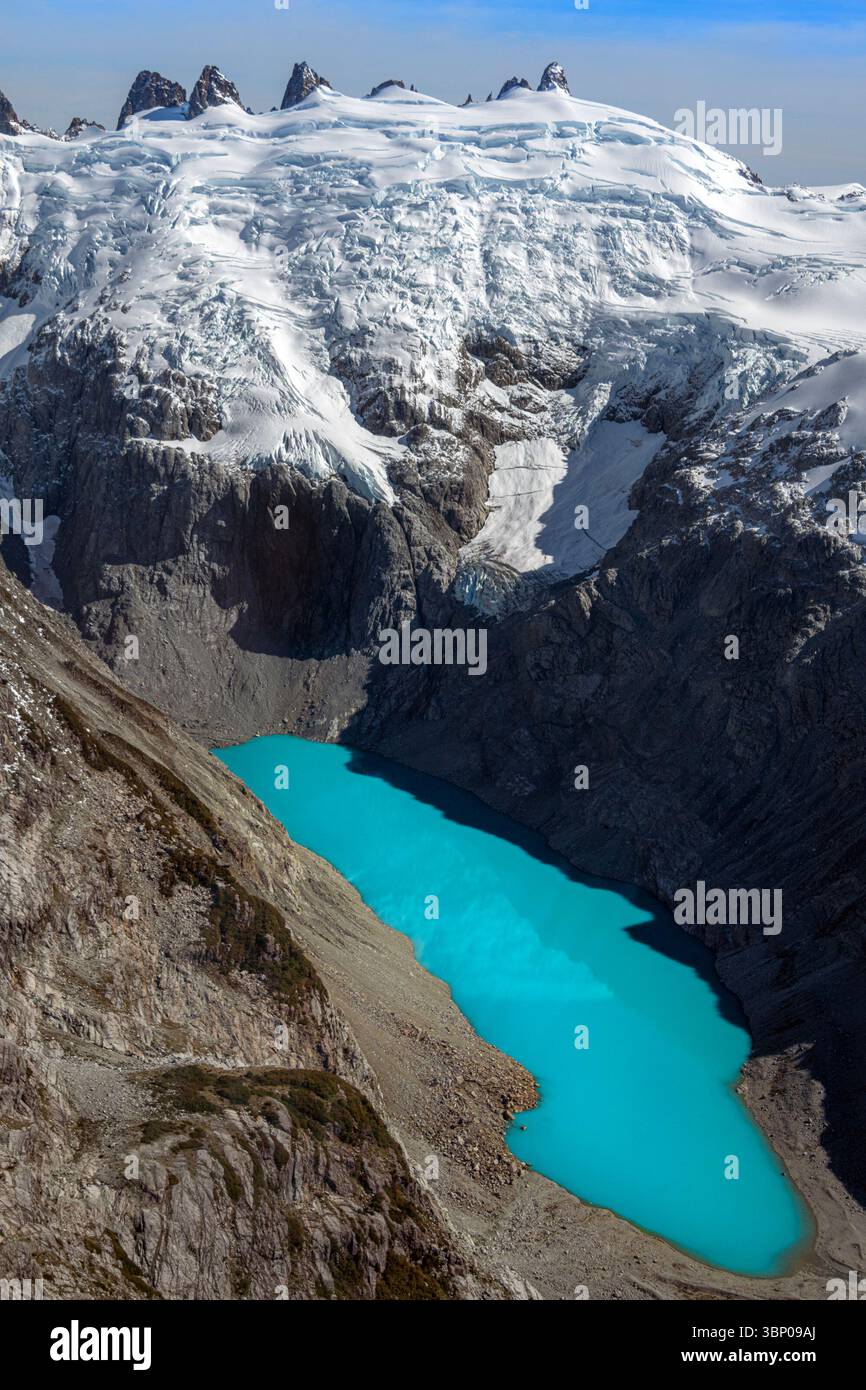 An aerial view of the Andes, Southern Patagonia, Chile, South America ...