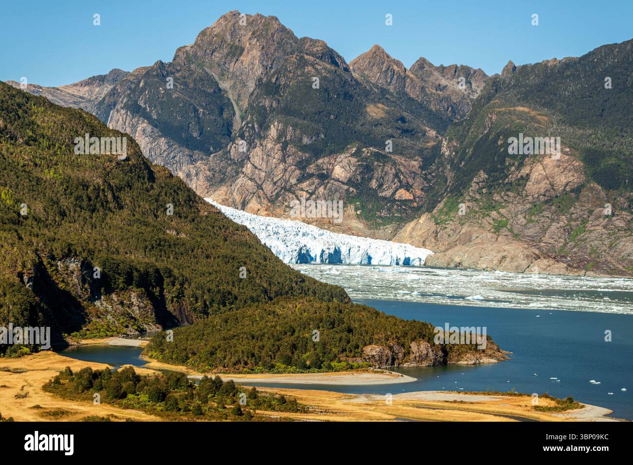 An aerial view of the Andes, Southern Patagonia, Chile, South America ...