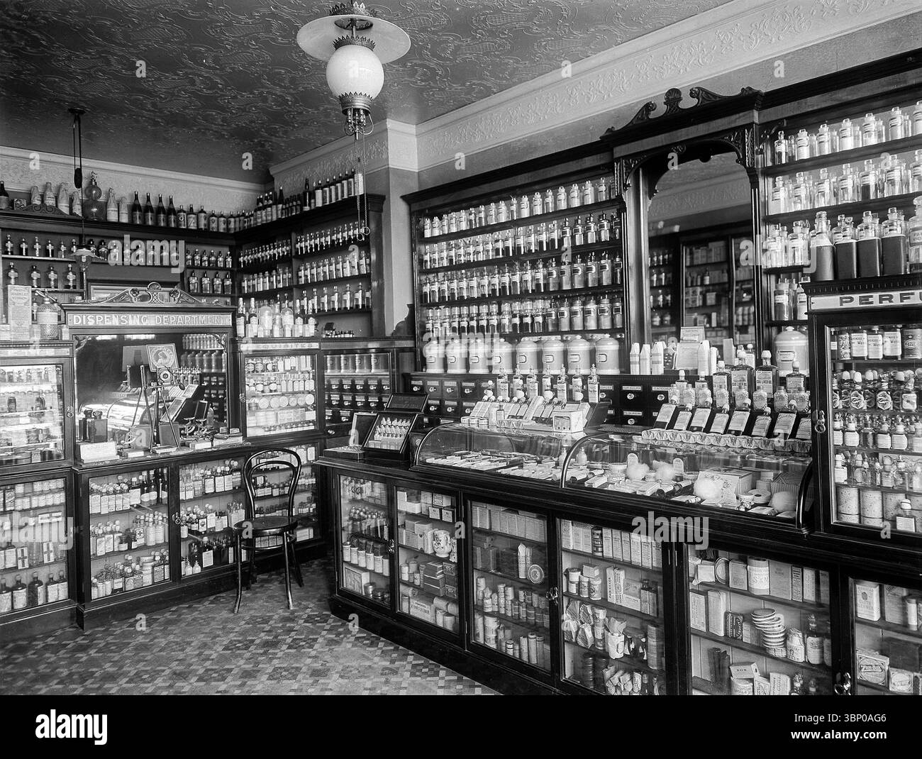 Chemist shop display Black and White Stock Photos & Images - Alamy
