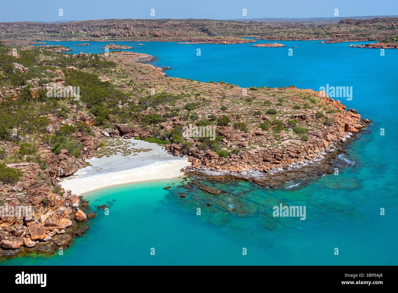 An aerial view of the north western Kimberley coast, Mitchell Plateau ...