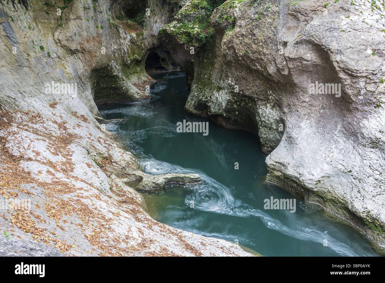 Beautiful landscape with a mountain river among the stone rocks in the ...