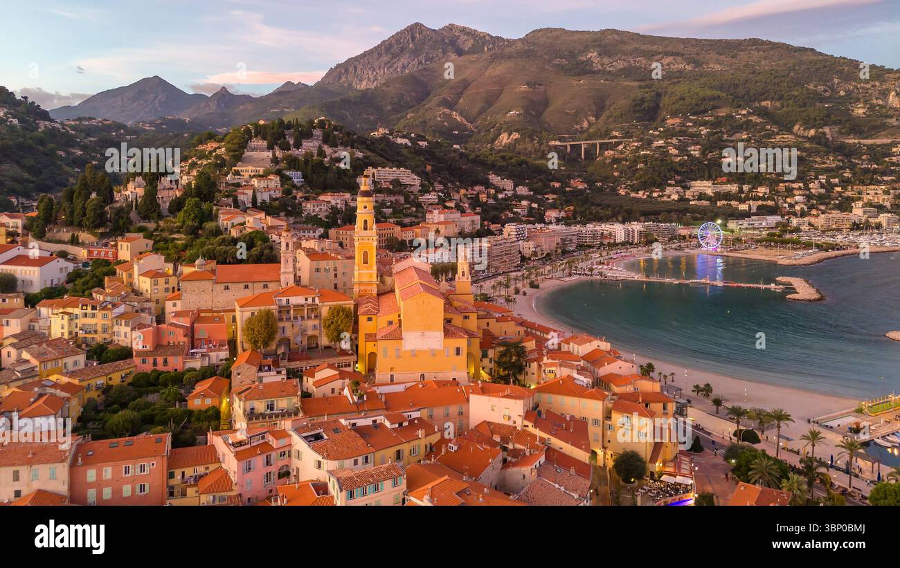 Aerial view of Menton on the French Riviera, France Stock Photo - Alamy