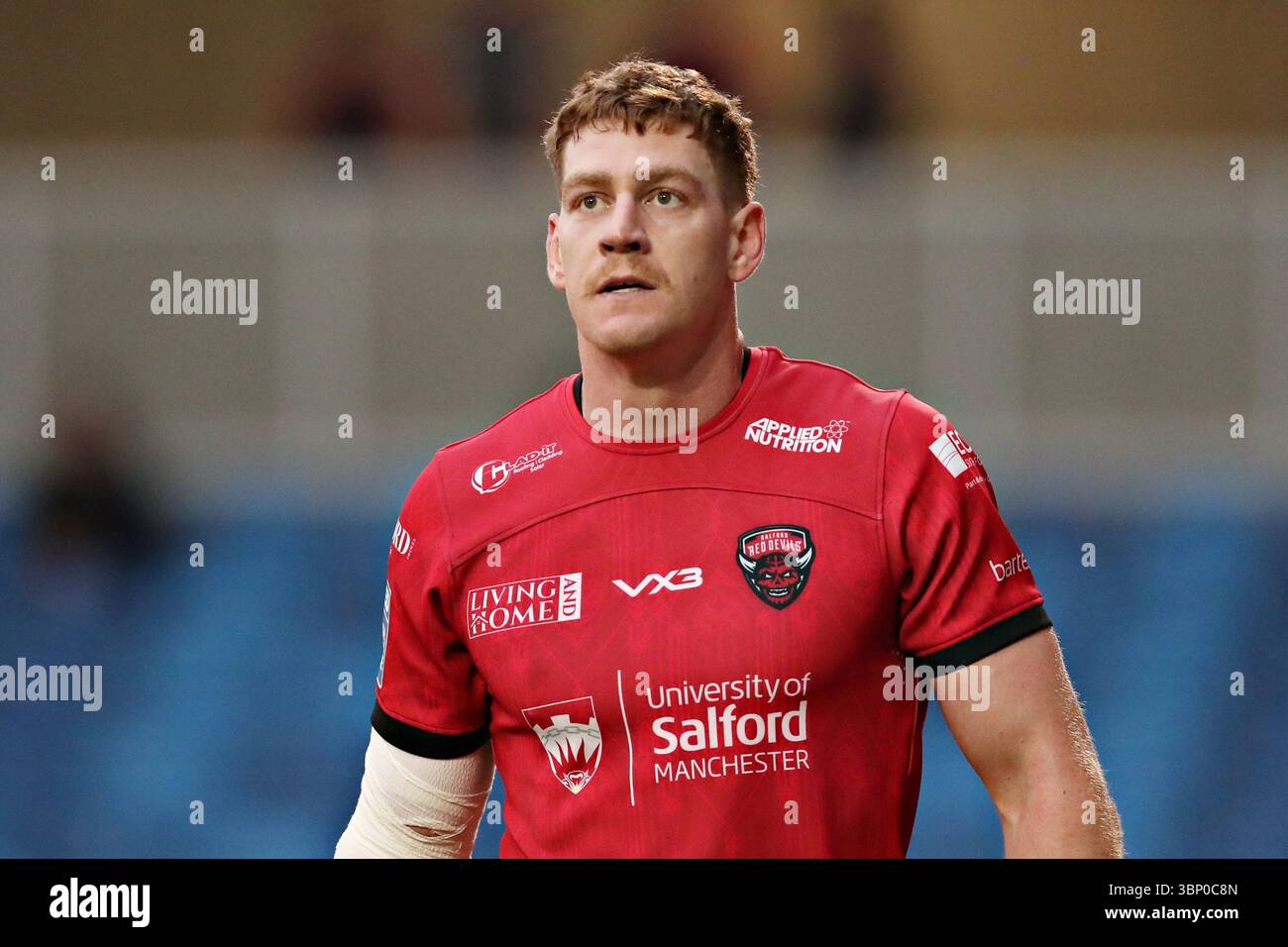 Dan Russell of Salford Red Devils during the Betfred Super League round ...