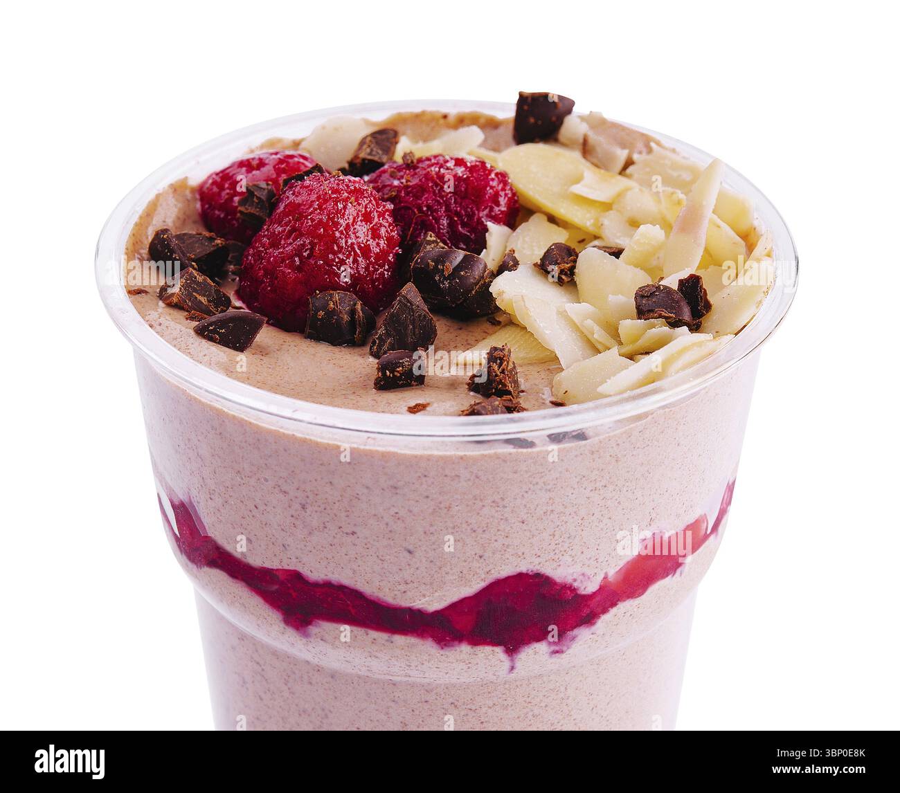 food still-life, Greek yogurt granola with raspberries, chocolate and ...