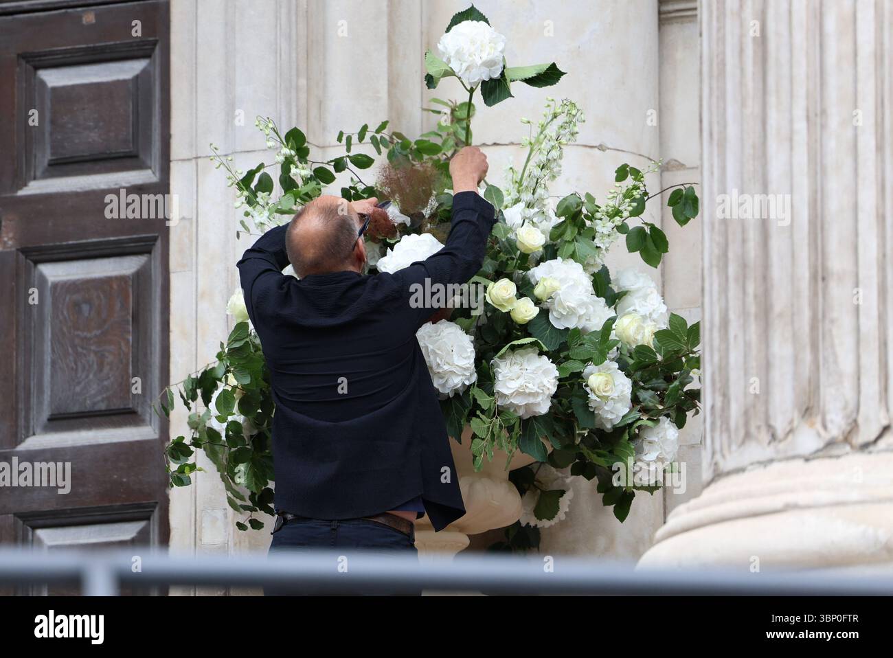 Flowers are placed at St Paul's Cathedral, London, ahead of the ...