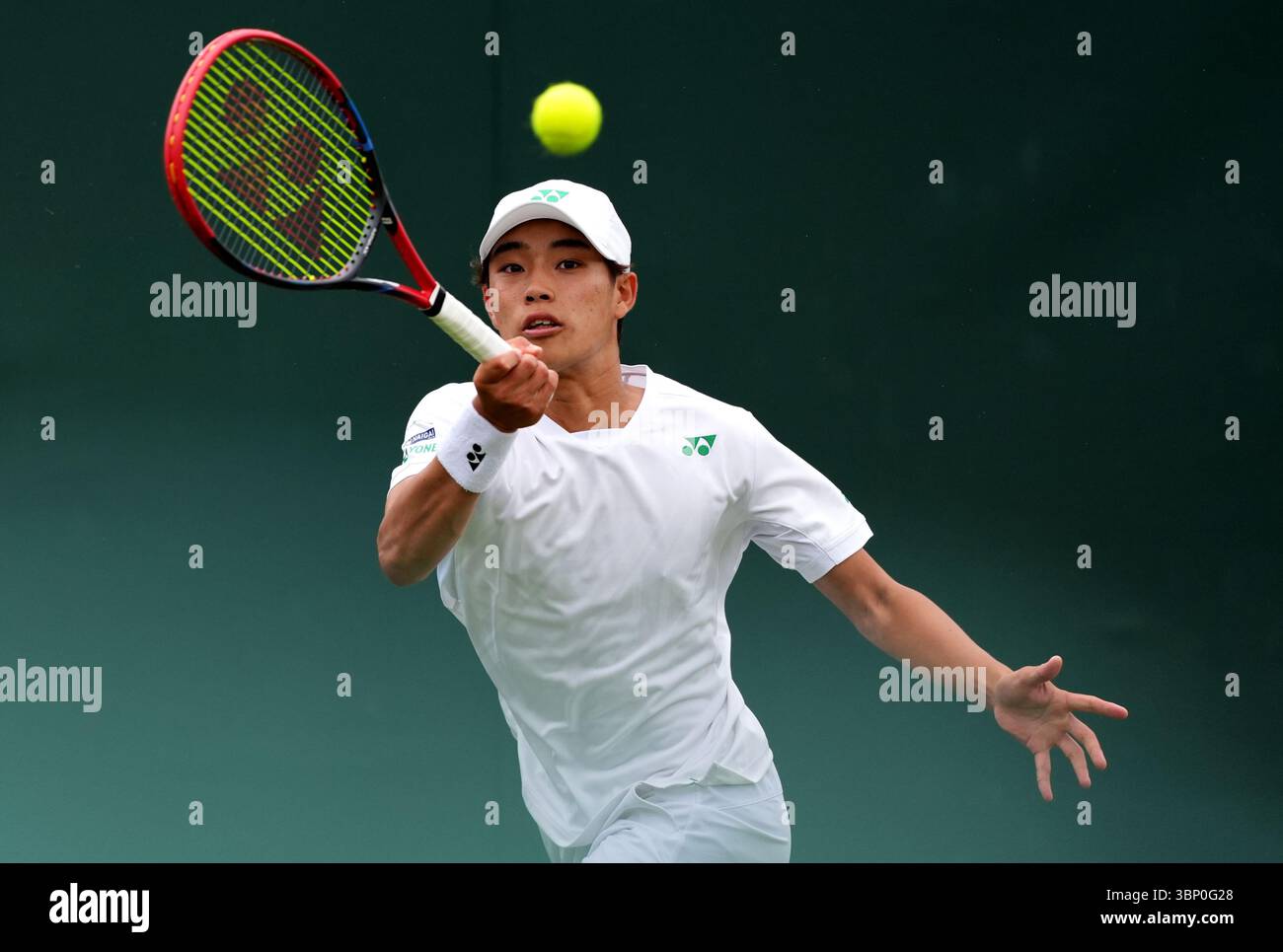 Ryo Tabata during his Boys’ Singles match against Jack Secord on day ...