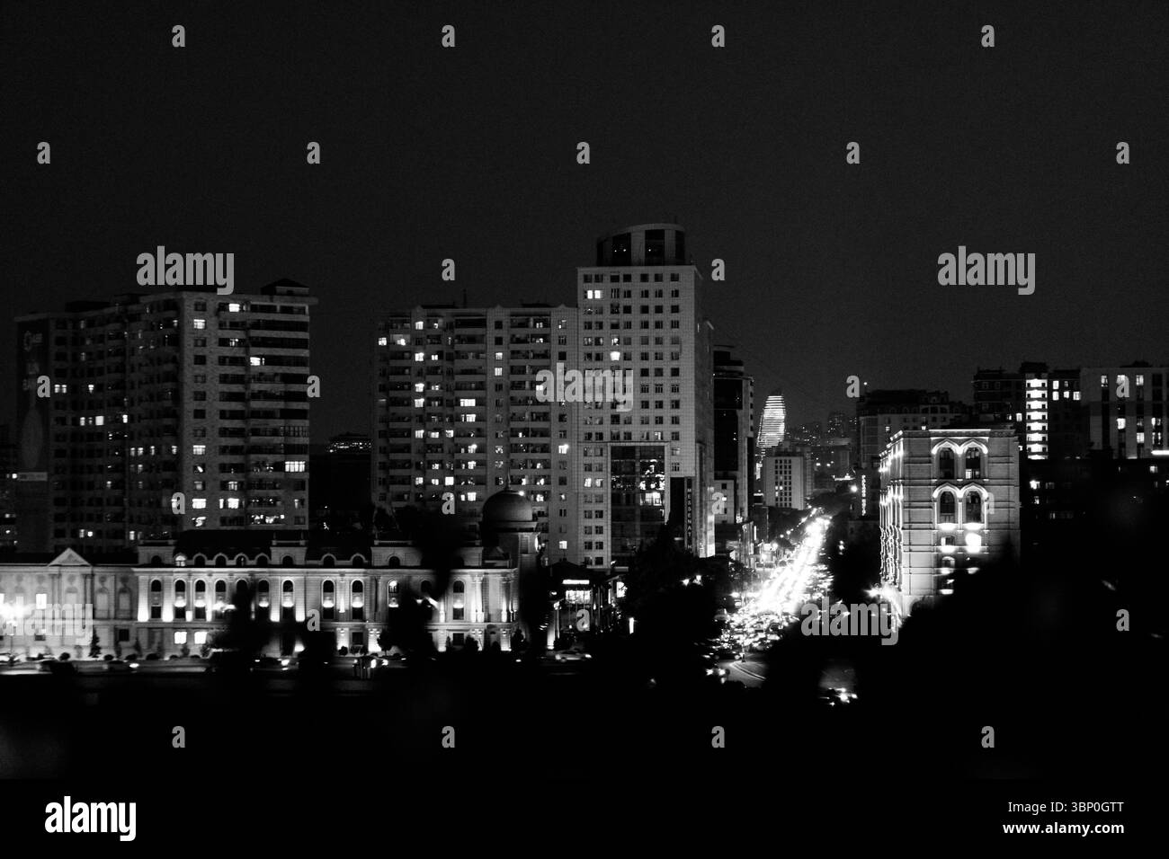 Night capture of in urban city. Baku, Azerbaijan. 21.06.2025 Stock ...