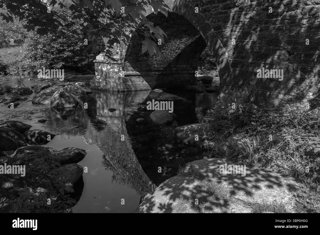 Arch bridge reflection Black and White Stock Photos & Images - Alamy