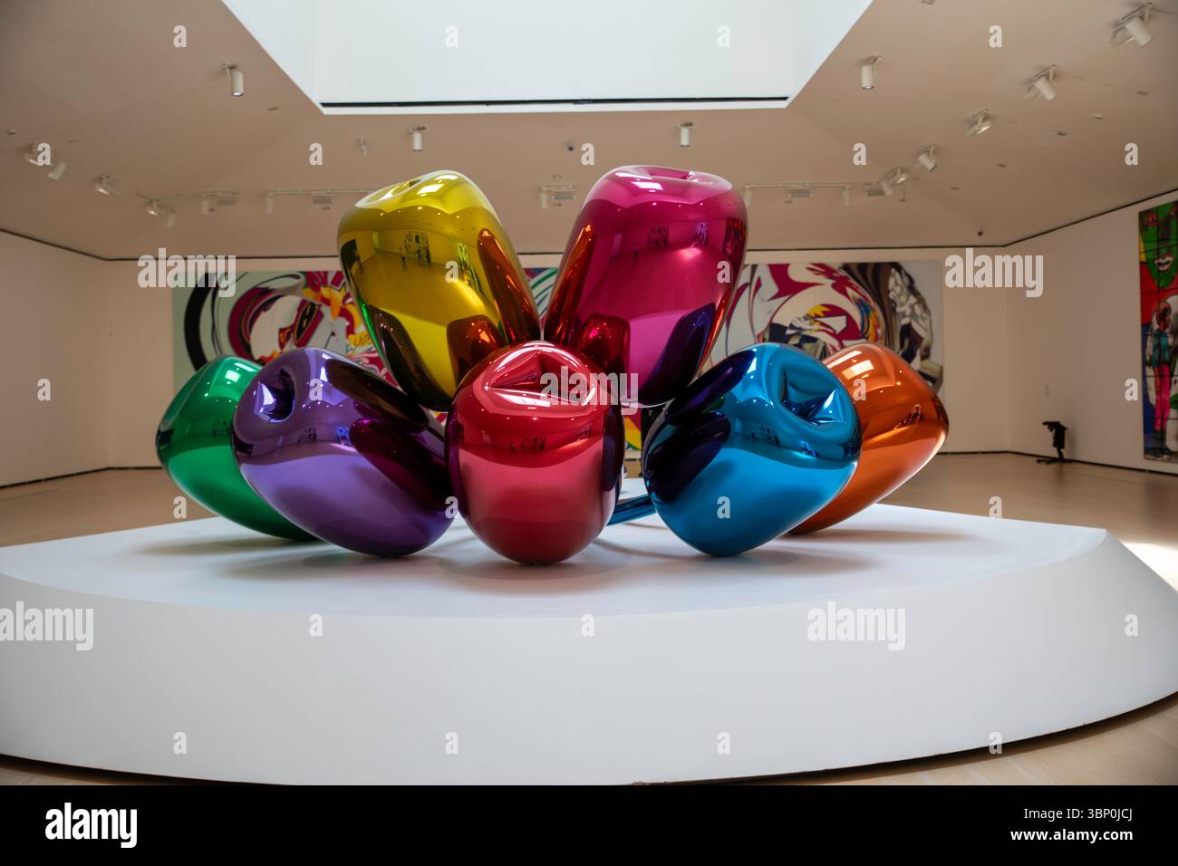 the massive stainless steel balloons of Tulips made by jeff koons Stock ...