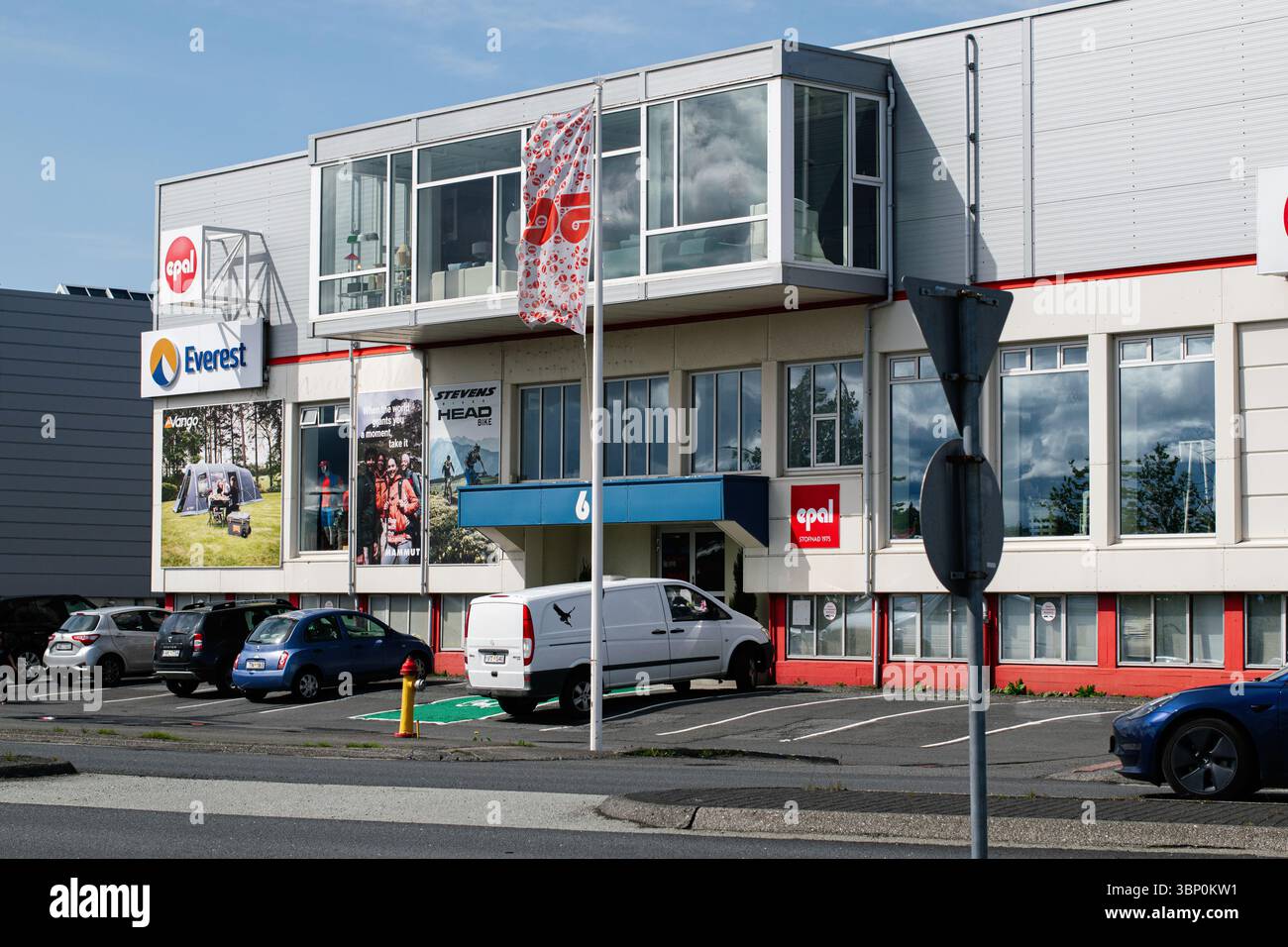 Reykjavik, Iceland - June 28, 2025: Exterior view of a modern ...